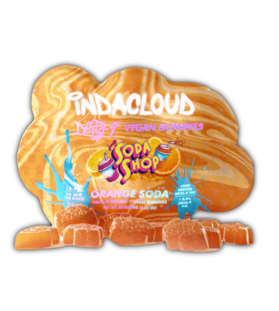 Indacloud Orange Soda Gummies | Delta 9 Candy | 200MG | SATIVA | Hippy Mood